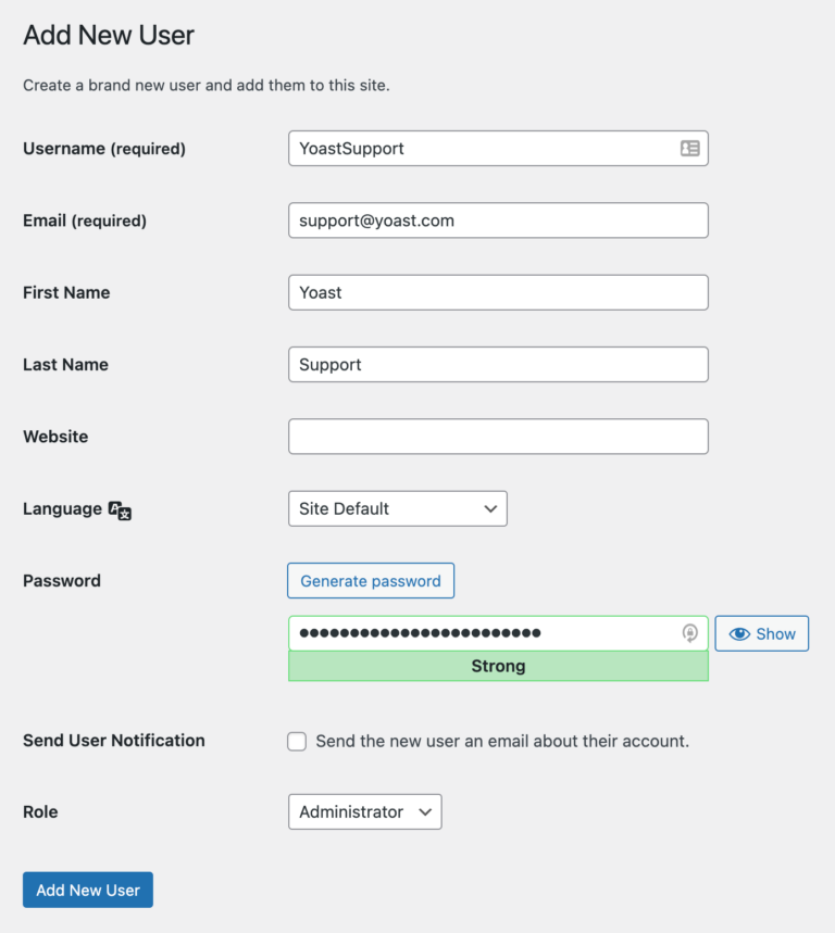 How do I add a new WordPress admin user? • Yoast