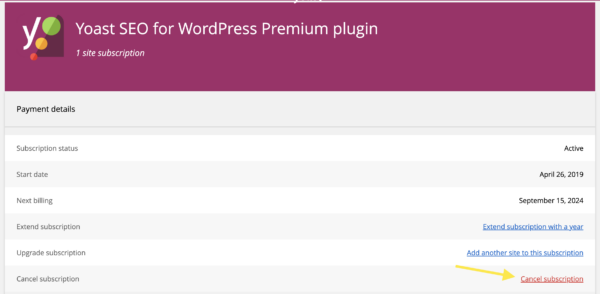 How to cancel your Yoast subscription • Yoast