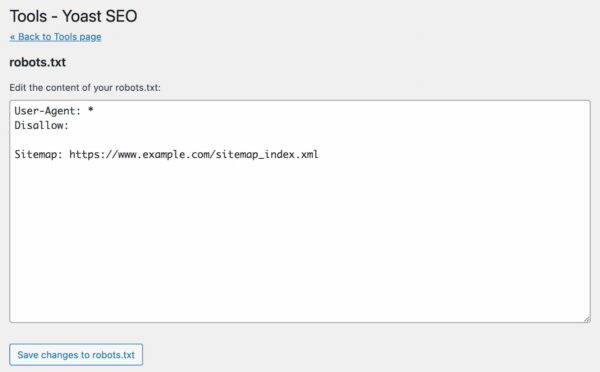 File editor robots.txt - Yoast SEO Features • Yoast