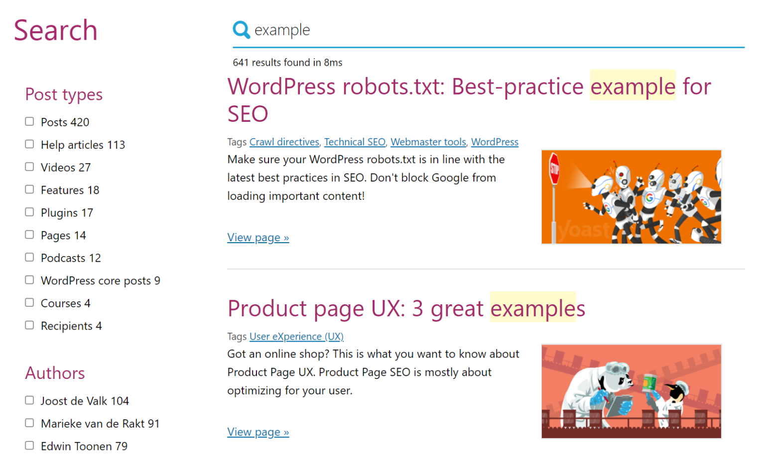 Optimizing internal search in WordPress • Yoast