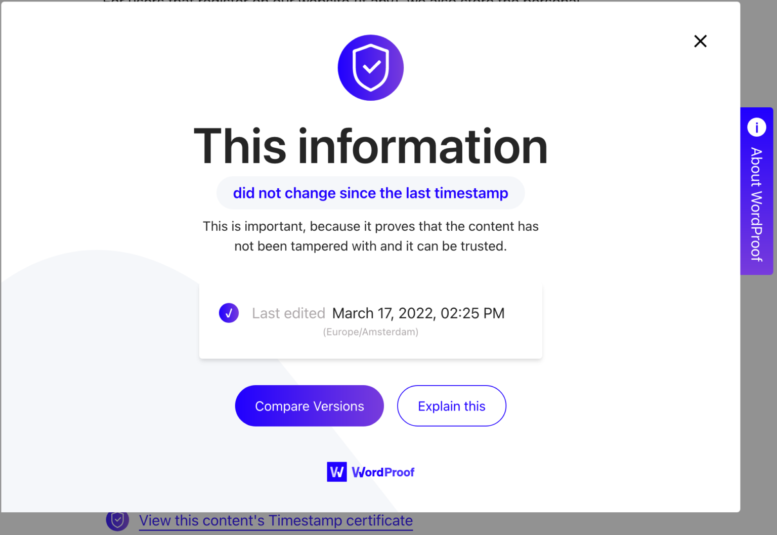 WordProof integration - Yoast SEO Features • Yoast