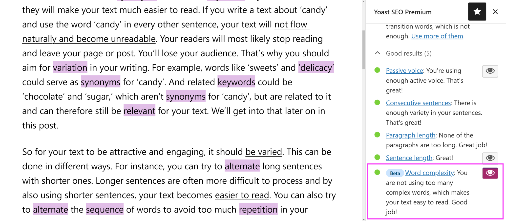 New in Yoast SEO Premium: the word complexity assessment • Yoast