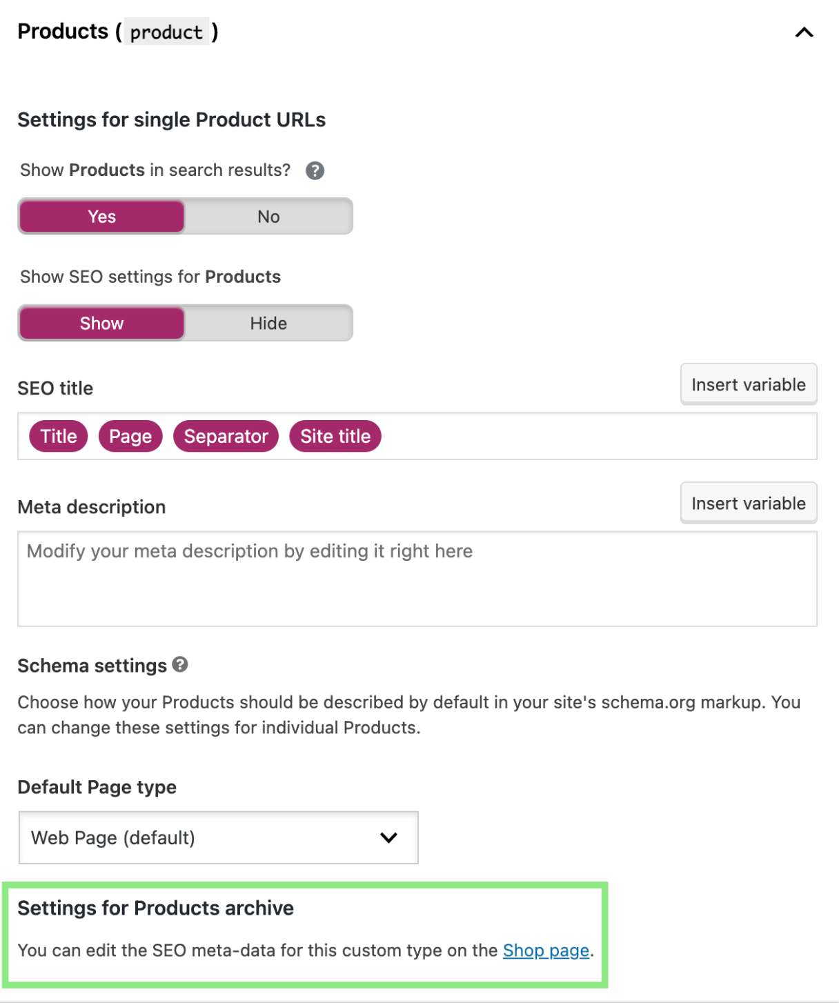 The breadcrumbs title setting • Yoast