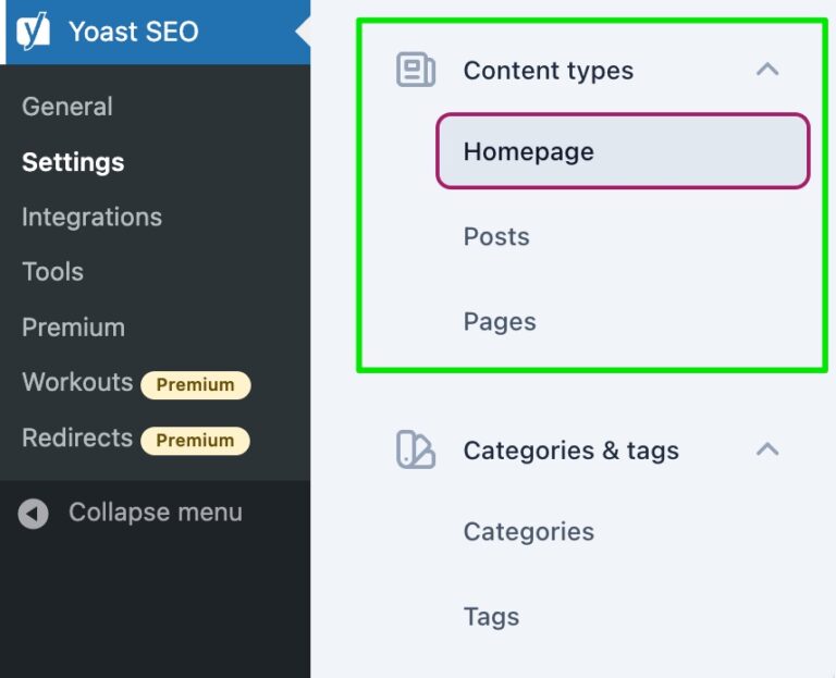 Yoast SEO settings: Content types • Yoast