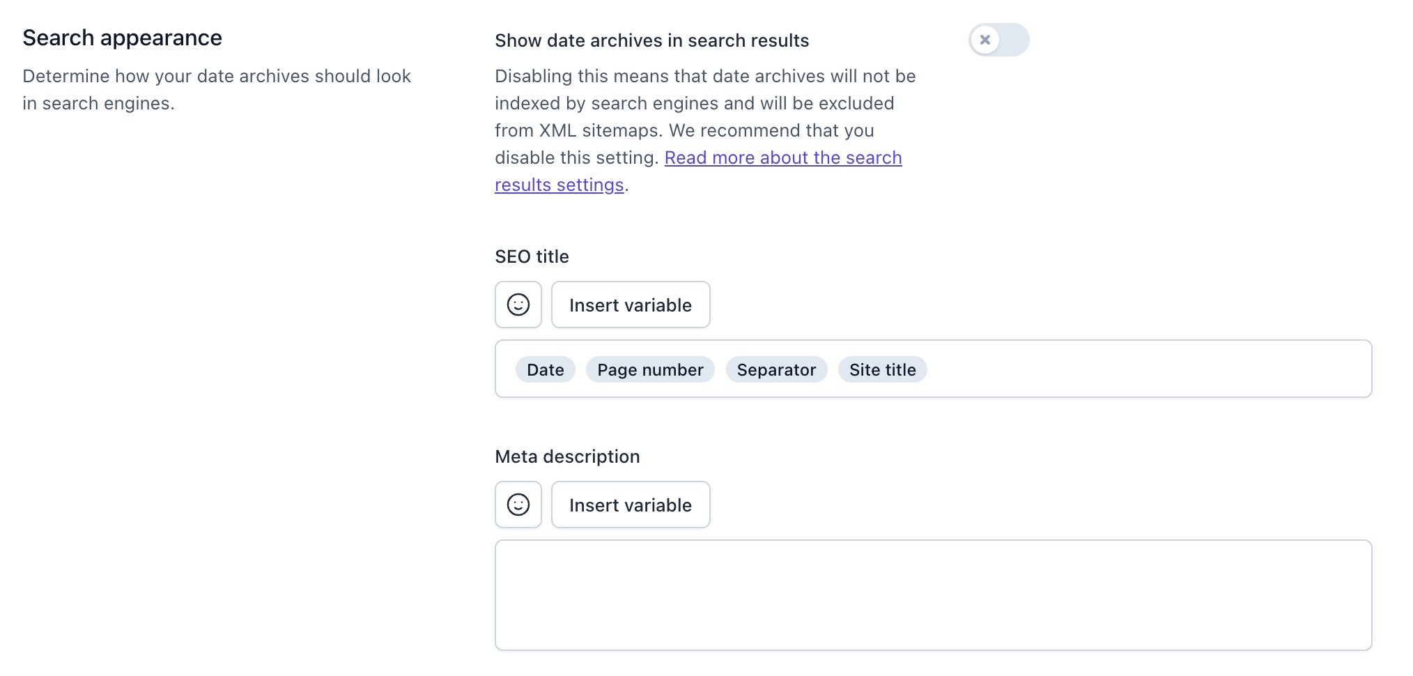 Yoast SEO settings: Date archives • Yoast