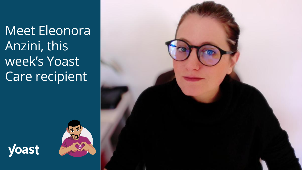 Eleonora Anzini receives the Yoast Care fund