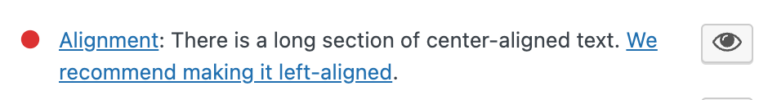 The text alignment check in Yoast SEO Premium • Yoast