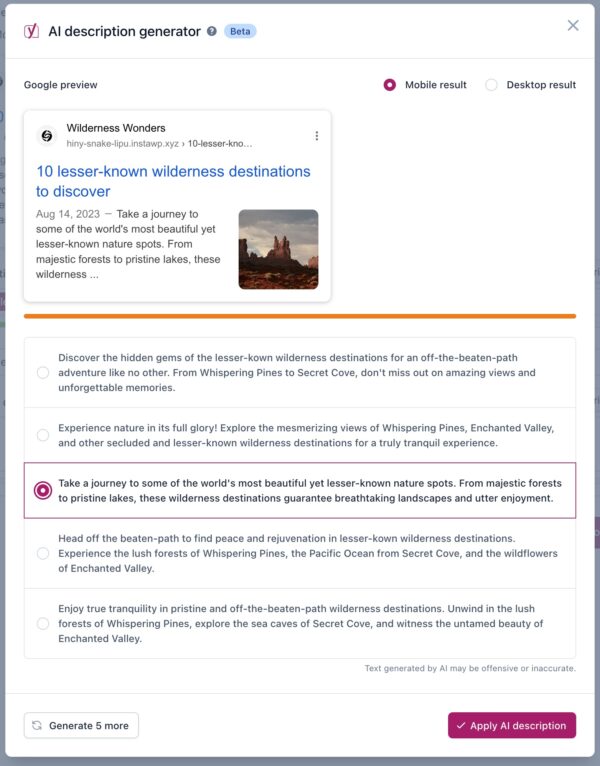 How to use the AI title & description generator in Yoast SEO Premium ...