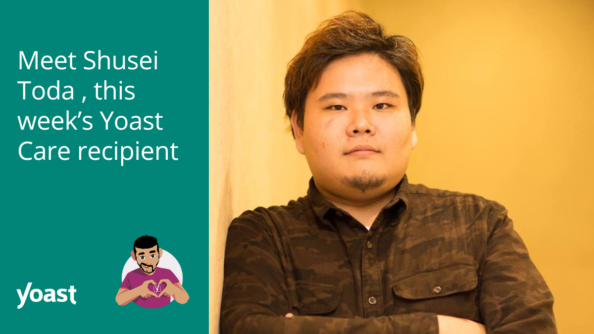 Shusei Toda receives the Yoast Care fund for his contribution to the WordPress community • Yoast
