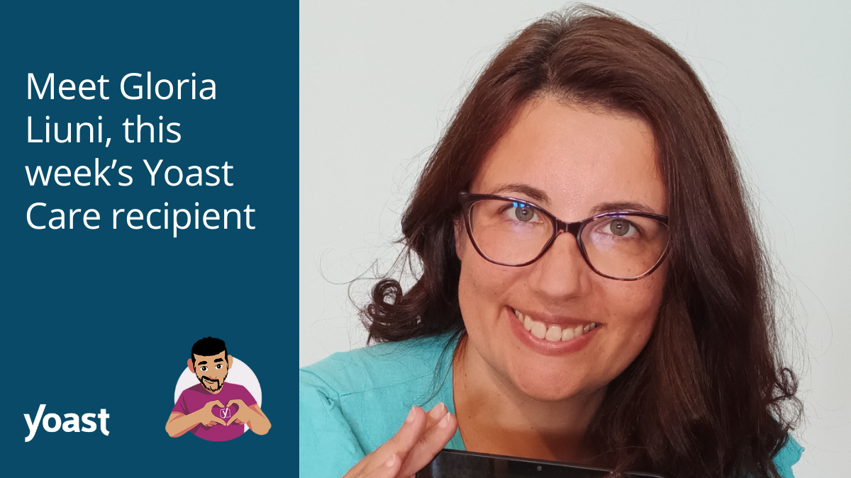 Gloria Liuni receives the Yoast Care fund for her contribution to the WordPress community • Yoast