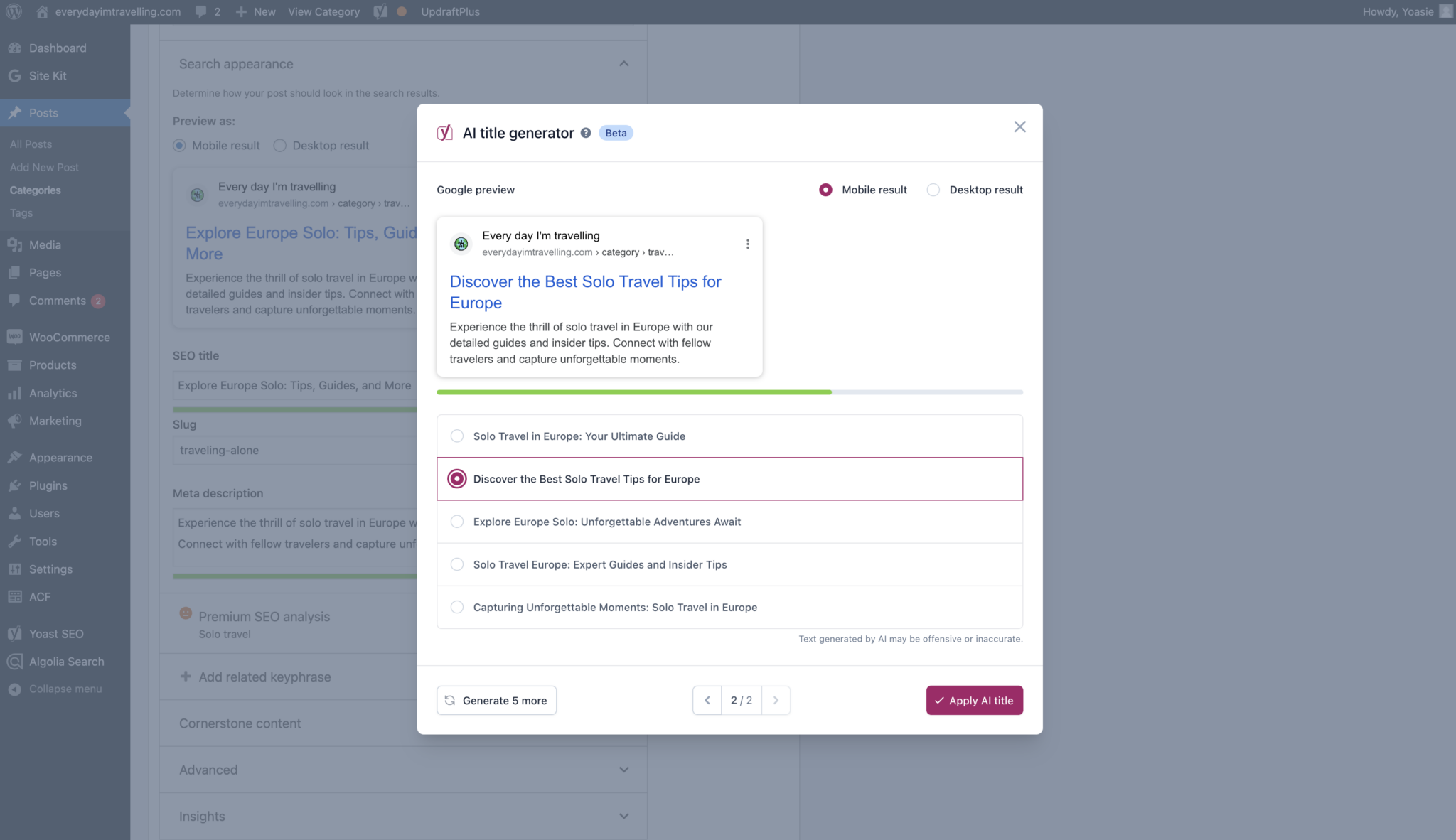 Yoast SEO 22.3: Introducing AI for category and tag pages • Yoast