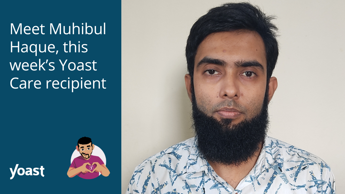 Muhibul Haque receives the Yoast Care fund for his contribution to the ...