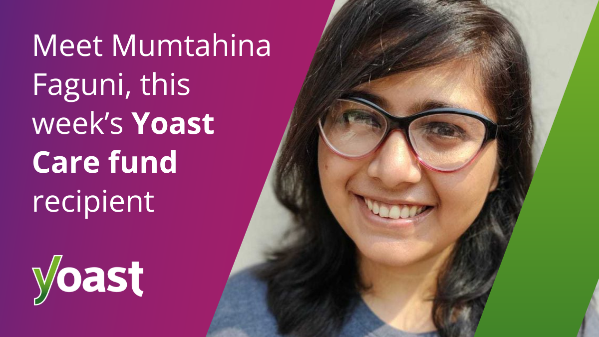 Mumtahina Faguni receives the Yoast Care fund for her contribution to ...