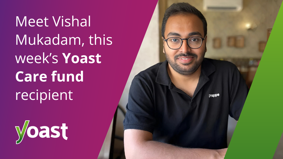Vishal Mukadam receives the Yoast Care fund for his contribution to the WordPress community • Yoast