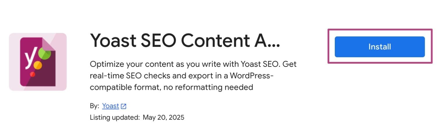 How to install the Yoast SEO Google Docs add-on • Yoast