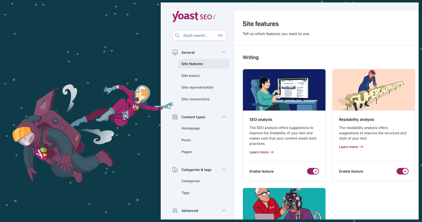 Testing the new Yoast SEO settings interface • Yoast